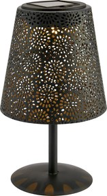 Solární stolní LED lampa s motivem květiny, IP44, tmavě šedá, pr. 12 x 20,5 cm