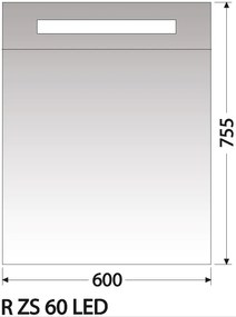 INTEDOOR zrcadlová skříňka s integrovaným LED osvětlením R ZS 60 LED Varianta: 37 Ořech dijon