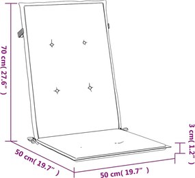 vidaXL Marketos Podušky na židli vysoké opěradlo 6 ks krémové 120x50x3cm textil