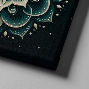 Obraz na plátně - Smaragdová mandala FeelHappy.cz Velikost obrazu: 100 x 100 cm