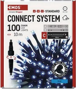 Propojovací vánoční řetěz bez zdroje EMOS Connecting D1AB01 ZY1928 100LED 10m modrá