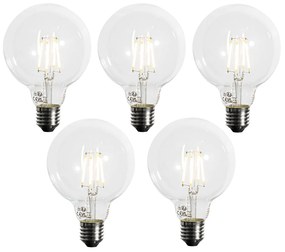 Sada 5 stmívatelných LED žárovek E27 G95 5W 450LM 3000K