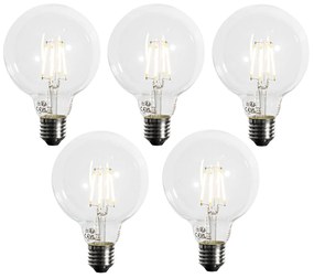 Sada 5 stmívatelných LED žárovek E27 G95 5W 450 lm 3000K