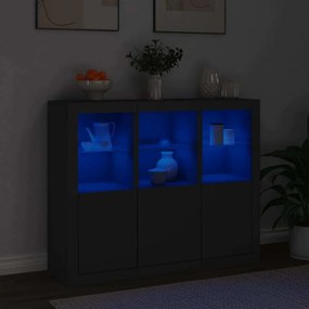 vidaXL Příborníky s LED osvětlením 3 ks kompozitní dřevo [3209105] Barva: dub sonoma