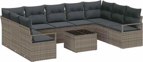 Set pohovek 10 ks Šedá polyratan 3346549