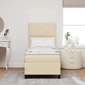 Postel s boxspringem s čelo Krémová 80 x 200 cm textil 3339425