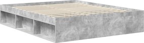 Rám postele s čelo Beton 160 x 200 cm Masivní borové dřevo 3412874