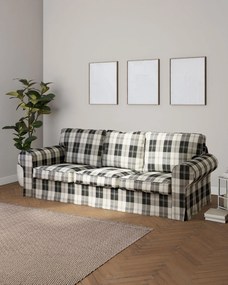 Potah na pohovku IKEA Ektorp 3-místná rozkládací, NOVÝ MODEL 2013 barva černá látka pletený vzor, vzorované