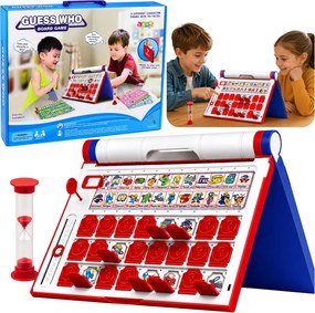 LEAN Toys Paměťová hra „Uhodni, kdo to je“ – na čas, přenosná herní deska s přesýpacími hodinami