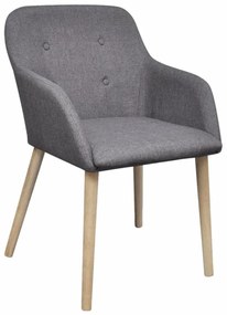 Petromila Jídelní židle 6 ks světle šedé textil a masivní dubové dřevo