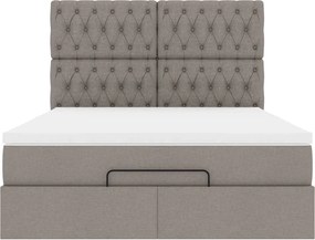 Osmanský rám postele s matrací taupe 140x200cm textil 3313248