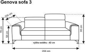 Stagra Pohovka 3-místná Genova