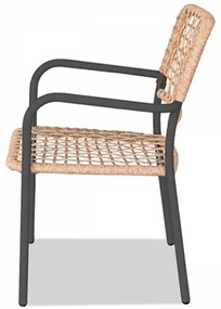 Zahradní set 1+2 stůl 60x60 židle umělý ratan barva přírodní kov antracit AZ-L1103 NAT