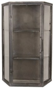 Nástěnná kovová černá skříň / vitrína – 49x19x75 cm