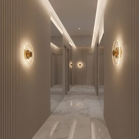 Toolight Toolight, LED nástěnné svítidlo 20cm, 3,6W, 4000K, APP1795-W, zlatá matná, OSW-04363