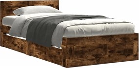 Rám postele s čelem kouřový dub 75 x 190 cm kompozitní dřevo 3295622
