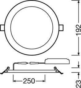 LED podhledové svítidlo LEDVANCE Slim Value 180mm 17W/4000K neutrální bílá