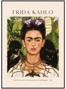 Frida Kahlo - Autoportrét s opicemi 1940 30 x 40 cm