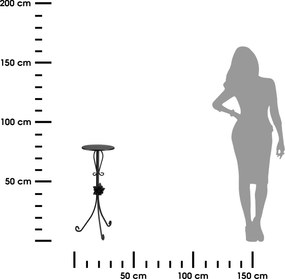 STOJAN NA KVĚTINÁČ BROSE 75X35 CM ČERNÁ