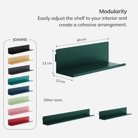 Polička na zeď JOANNE 400 mm, Modern: lahvově zelená
