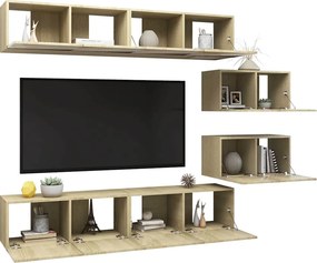 6dílný set TV skříněk dub sonoma kompozitní dřevo 3079041