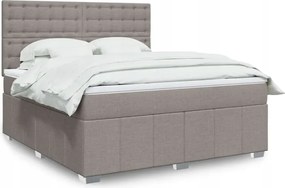 Box Spring Postel S Matrací Textil Taupe tlačítka 180 x 200 cm