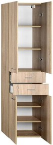 Aqualine ZOJA/KERAMIA FRESH skříňka vysoká se zásuvkami 50x184x29cm dub platin 51296