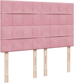 Box spring postel s matrací růžová 140x190 cm samet 3292339