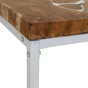 vidaXL Konferenční stolek teak a pryskyřice 110 x 60 x 40 cm [244553] Barva: Černá