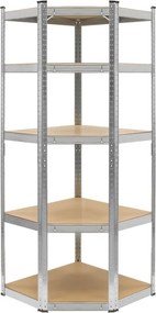 Skladový regál rohový REBEL RB-1254 180x40x70, kovový zinkovaný