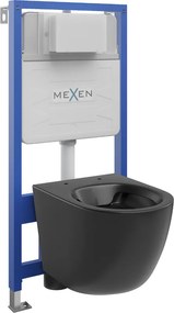 Mexen Fenix Slim, podomítkový modul a závěsné WC Lena, černá matná, 6103322XX85