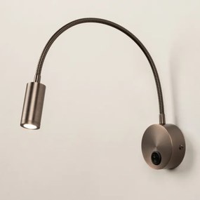 Nástěnné designové LED svítidlo s vypínačem Fibie Coffe Brown