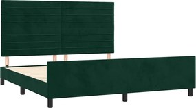 Rám postele bez matrace tmavě zelená 160 x 200 cm samet 3125827