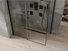 Mexen Omega sprchový kout 160x80cm, 8mm sklo, černý profil-čiré sklo, 825-160-080-70-00