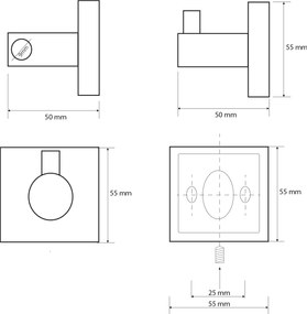 Sapho, X-SQUARE háček, chrom, XQ203