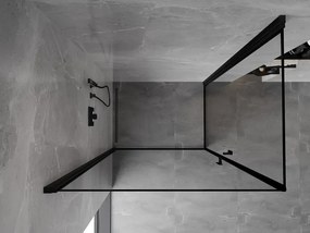 Mexen Mist-B Duo, 2-křídlý ​​výklopný sprchový kout 80 x 100 cm, čiré sklo-černý rám, 8A2-080L-100P-70-70