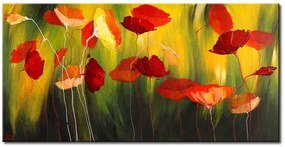 Obraz Louka plná maků (1 díl) - rostlinný motiv s červenými květy