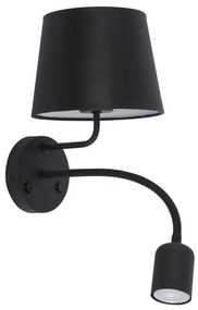 TK LIGHTING Nástěnné svítidlo - MAJA 2537, 230V/15+10W/1xE27+1xGU10, černá