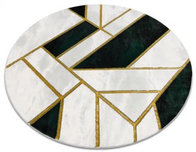 Dywany Luszczow Kusový koberec kulatý EMERALD EXCLUSIVE 1015 mramor, geometrický lahvově zelená / zlato Rozměr koberce: 120 cm KRUH
