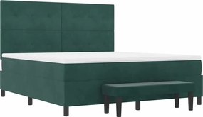 Postel s boxspringem s čelo Tmavě zelená 200 x 180 cm samet 3344531