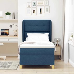 Postel s boxspringem s čelo Modrá 200 x 80 cm textil 3340724