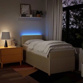 Box spring postel s matrací krémová 80 x 200 cm textil 3289588