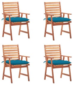 Zahradní jídelní židle s poduškami 4 ks masivní akáciové dřevo,  3078339
