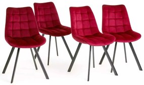 LuxuryForm DESIGN Židle ORLEN VELUR - vínová - SET 4 ks
