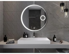 Mexen Ella, LED koupelnové zrcadlo s podsvícením a kosmetickým zrcátkem 90x90 cm, 6000K, ochrana proti zamlžování, 9811-090-090-611-00