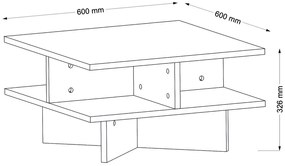 Casarredo Konferenční stolek GREGORY ořech/bílá