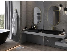 Mexen Loft, oválné koupelnové zrcadlo 90 x 55 cm, barva rámu zlatá lesklá, 9851-090-055-000-50