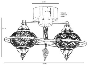 Přisazený lustr YENI 1xE27/40W/230V bronzová