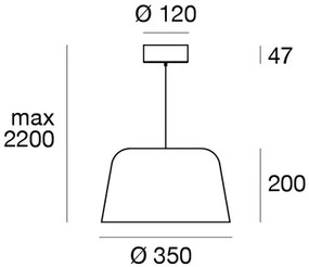 Linea Light CA054DLUWDD Delfi_P, moderní závěsné svítidlo, 13W LED 3000K, modrá, průměr 35cm
