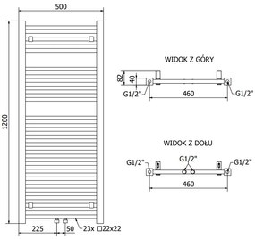 Mexen Pluton koupelnový radiátor 1200 x 500 mm, 616 W, Bílá - W106-1200-500-00-20